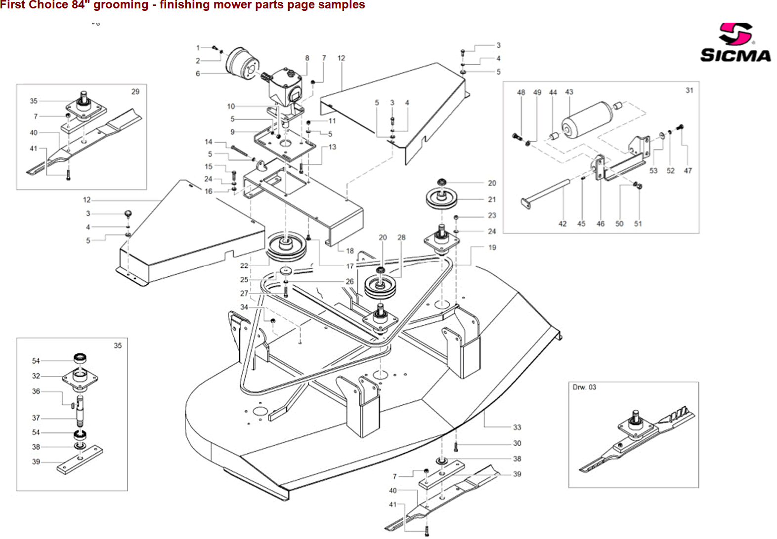 First Choice Parts - For Sale - Finishing and Grooming Mower parts ...